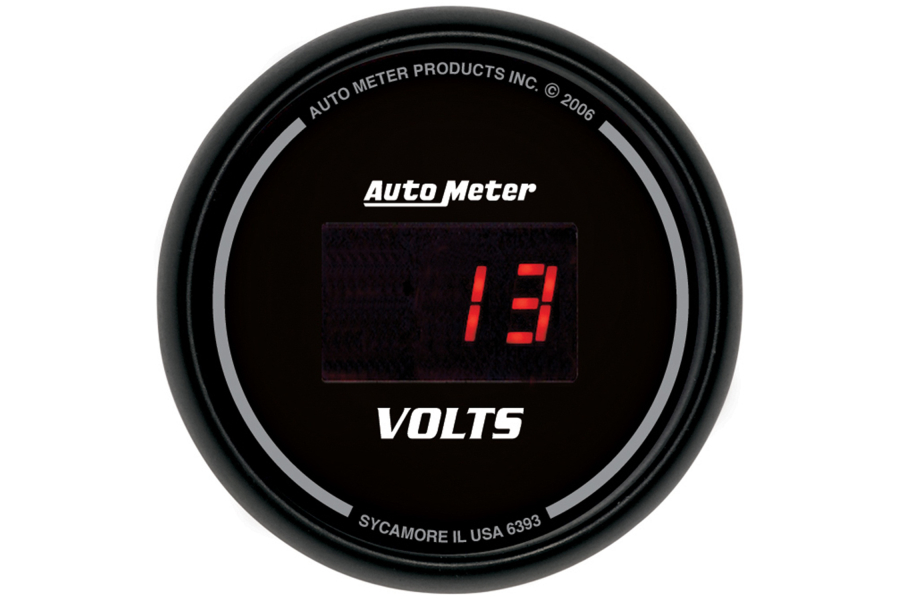 Autometer SportComp Digital Voltmeter Gauge Red LED 52mm | 6393 ...